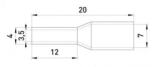 Изолированный втулочный наконечник 6мм.кв L12 синий (100шт)[s3036053] E ...