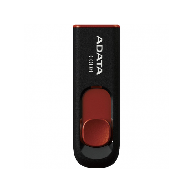 Флеш-накопичувач A-DATA C008 USB2.0 8GB Black-Red (AC008-8G-RKD) – фото ...