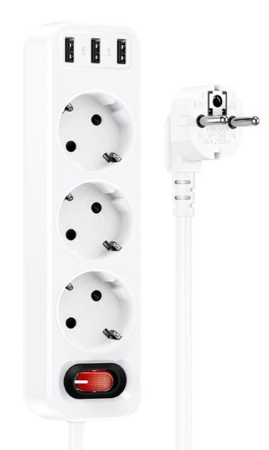 Сетевой фильтр Hoco NS2 3-position extension cord socket(including 3 ...