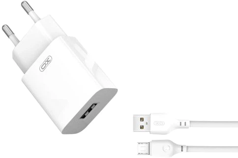 Сетевое зарядное устройство XO L99 single USB 2.4A with MicroUSB cable White (100594) – фото ...