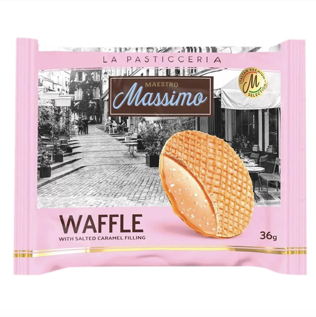 Вафли голландские Maestro Massimo Caramel Waffle Salted 36г – ROZETKA ...
