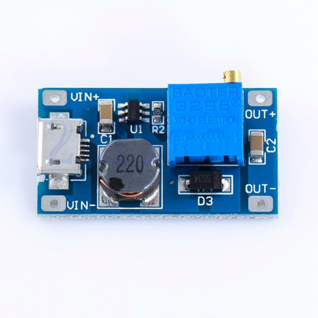 Стабилизатор/преобразователь напряжения повышающий MT3608 micro USB DC ...