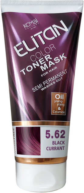 Тонирующая маска для волос Elitan Color Toner Mask 5.62 Черная ...