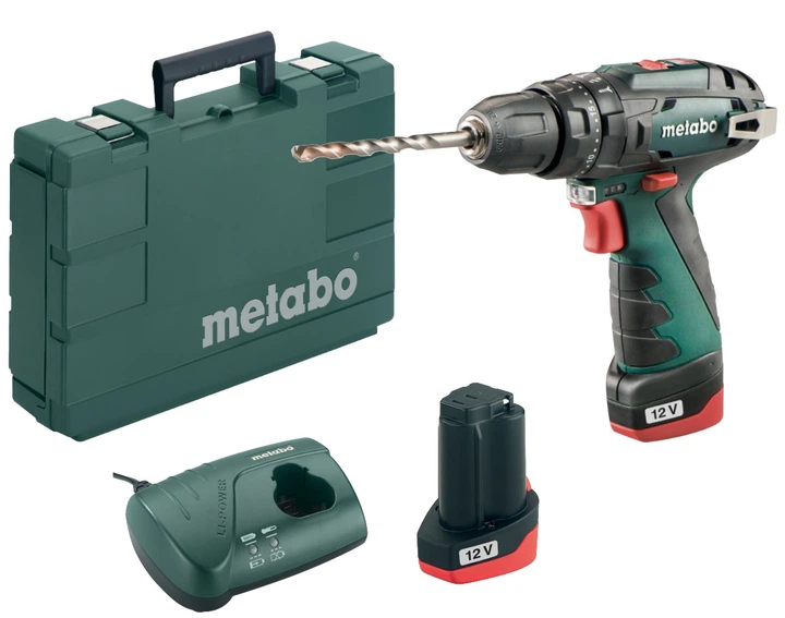 Аккумуляторная ударная дрель-шуруповерт Metabo PowerMaxx SB Basic (600385500)+2АКБ Li-Power (12V ...