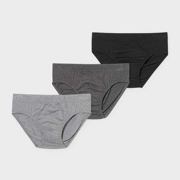 Набір трусів сліпи чоловічий C&A 20234-2142811 S 3 шт Сірий/Чорний ...