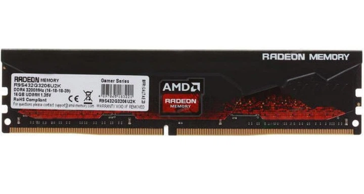 Модуль пам'яті AMD DDR4 32Gb (2x16) Radeon R9 3200 MHz (R9S432G3206U2K ...