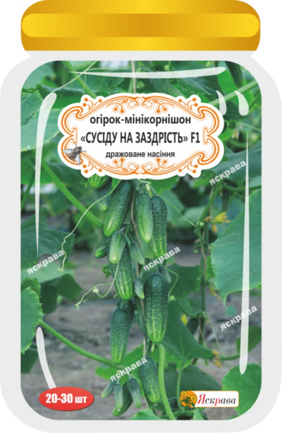 Семена Яскрава Огурец мини - корнишон Соседу на зависть F1 25 шт (37445 ...