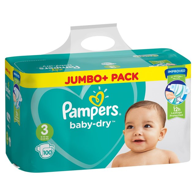 Подгузники для детей Pampers Baby-Dry 3 размер 6-10 кг 100шт/уп ...