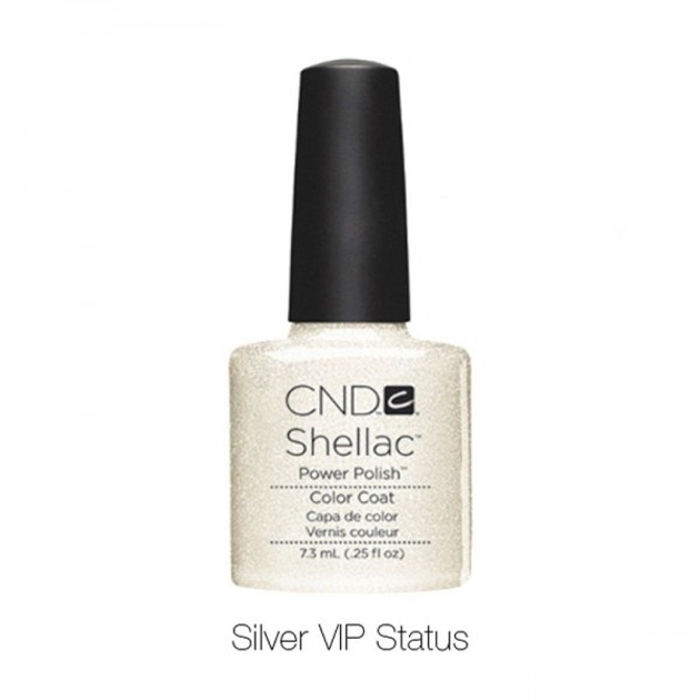 Гель-лак CND Shellac Silver VIP Status прозрачный с мелкими серебряными ...