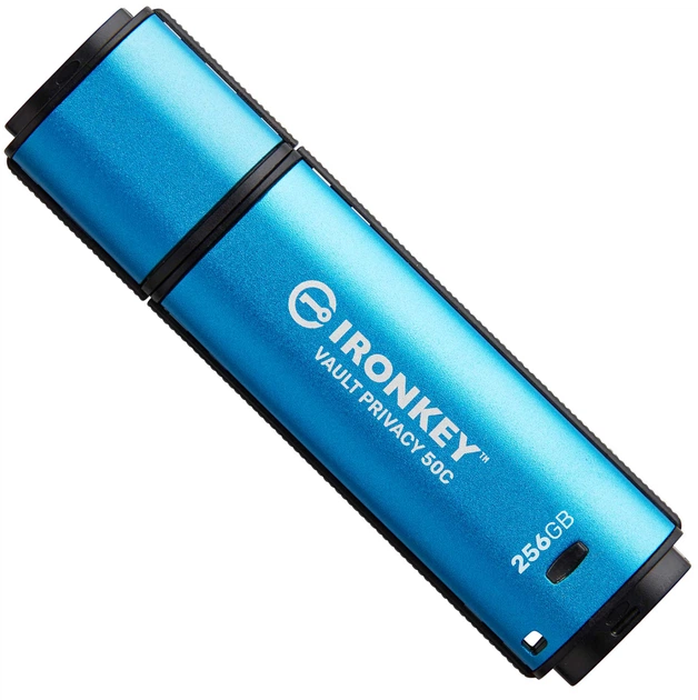 Флеш память USB Kingston IronKey Vault Privacy 50 256GB USB Type-C Blue ...