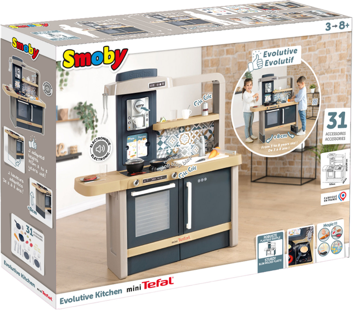 Інтерактивна кухня Smoby Тефаль Еволюшн із регулюванням висоти та ...