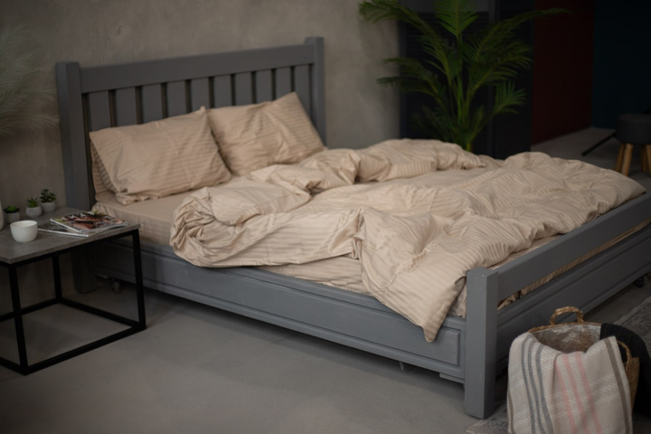 Комплект постельного белья Satin Stripe Beige 100% хлопок 215х150 см ...