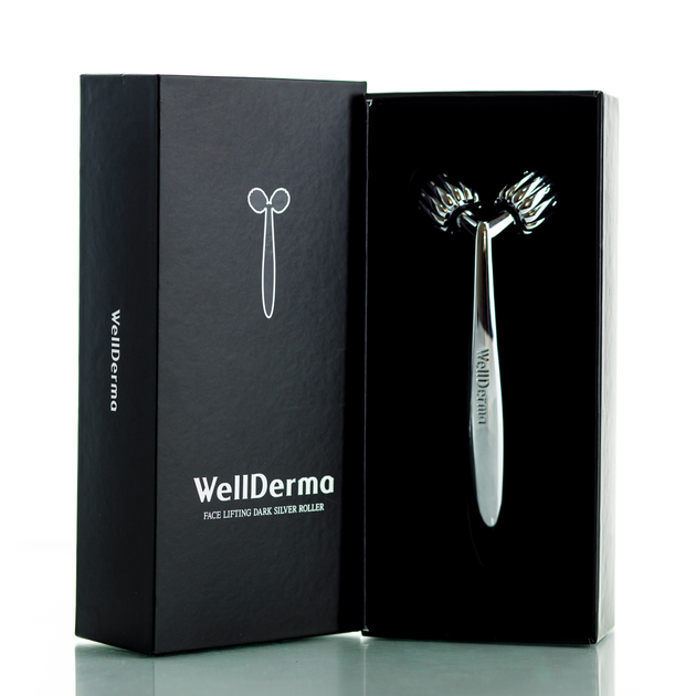 Роликовый массажёр для лица WellDerma Face Lifting Dark Silver Roller 1 ...