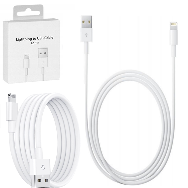 Кабель для зарядки iPhone iPad 2M с разъемом Apple Lightning to USB ...