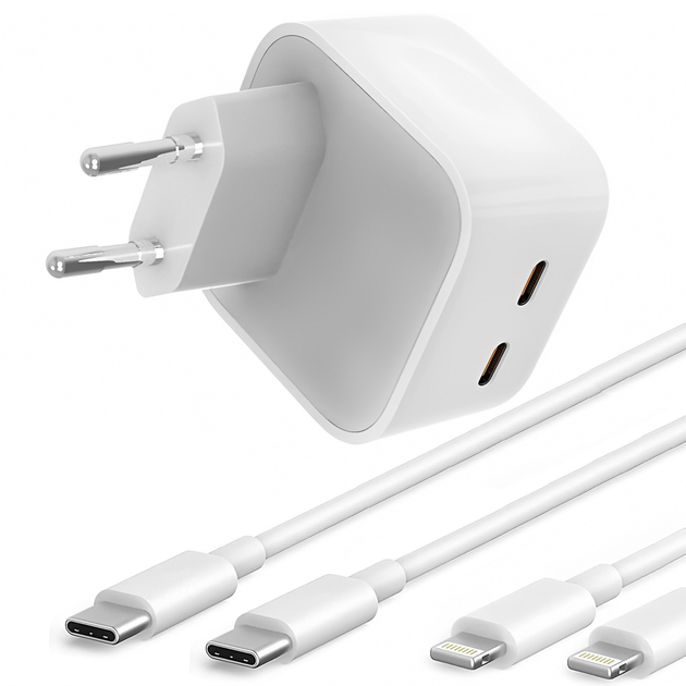 Комплект быстрой зарядки для Apple iPhone iPad Блок 35 Вт USB-C + 2 ...