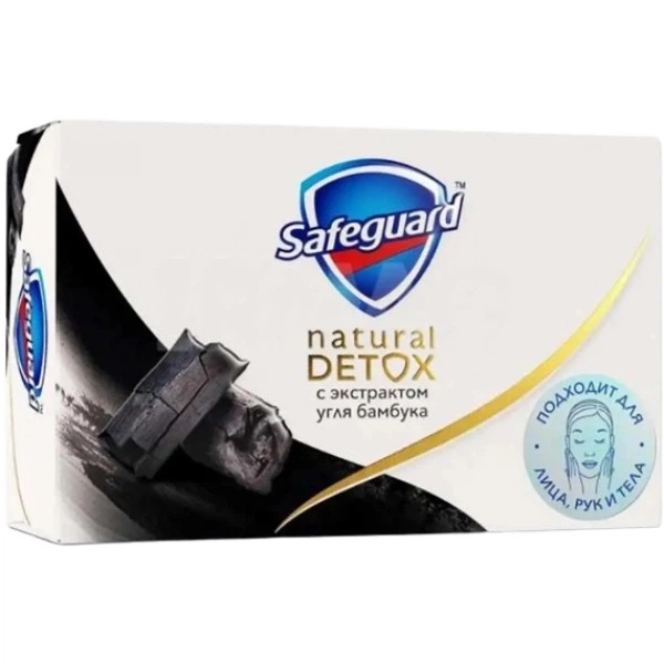 Мило туалетне Safeguard Natural Detox з екстрактом бамбукового вугілля ...
