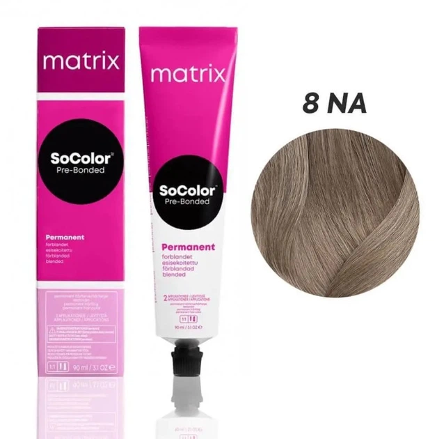 Стійка крем-краска Matrix Socolor Pre-Bonded 8NA Світлий блондин ...