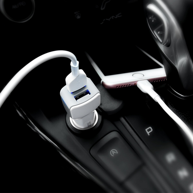 Зарядное устройство для телефона в автомобиль 2USB с Micro кабелем Z23 ...