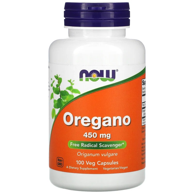 Масло орегано, Oregano, Now Foods, 450 мг, 100 капсул, (NOW-04724 ...