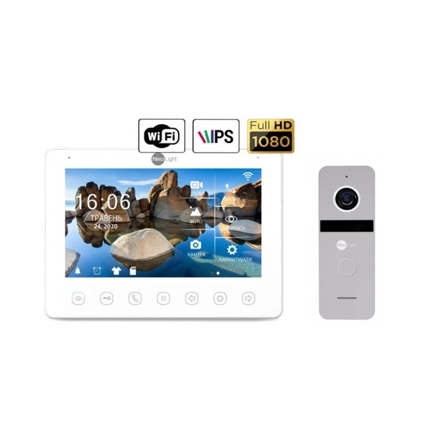 Комплект видеодомофона NeoLight NeoKIT HD+ WiFi Silver – фото, отзывы ...