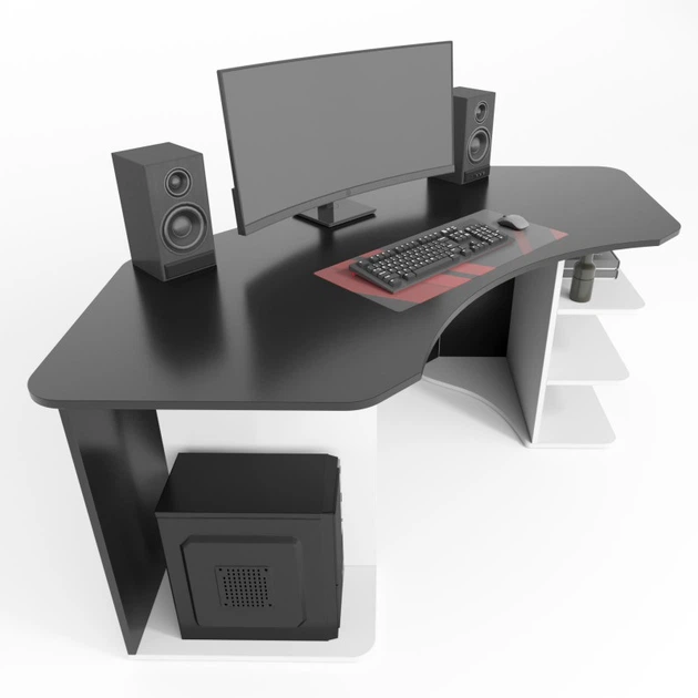Стол игровой геймерский угловой Comfy-Home Karbid Zeus ламинированная ...