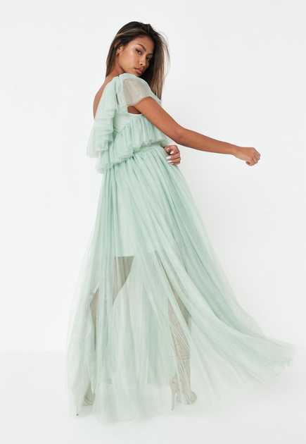 Платье вечернее длинное летнее женское Missguided D1004425 40 Зеленое ...