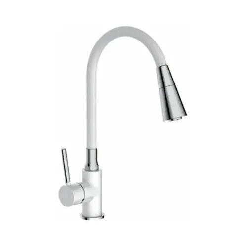 Смеситель для кухни Frap F4044-8 с гибким изливом белый (силиконовый шланг) – фото, отзывы ...