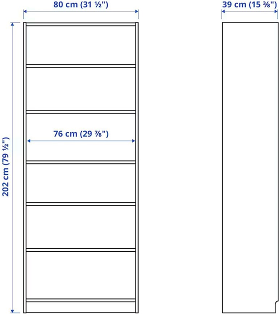 Книжный шкаф IKEA BILLY NNN 80 x 40 x 202 см Белый (90401932) – фото ...