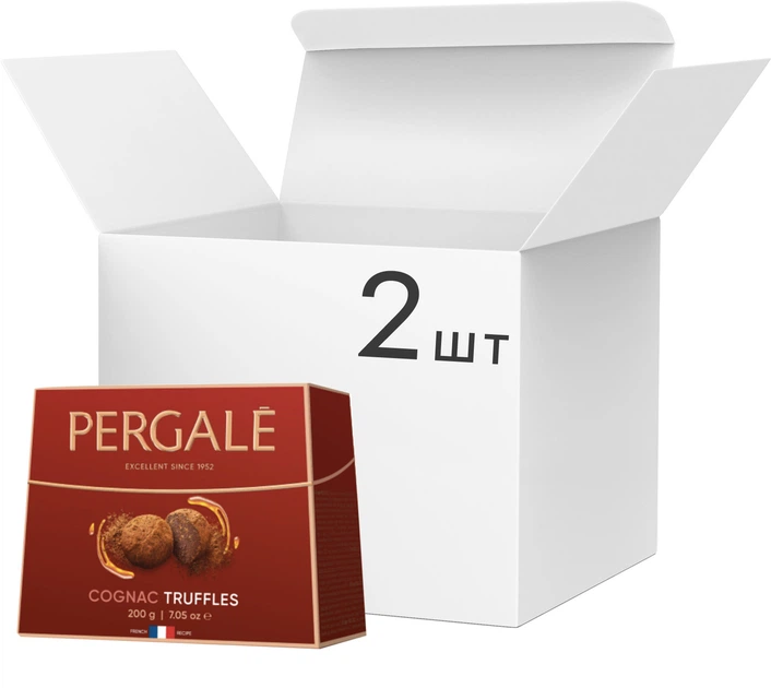 Упаковка цукерок Truffles Pergale Коньяк 200 г х 2 шт (4770179182666-1 ...
