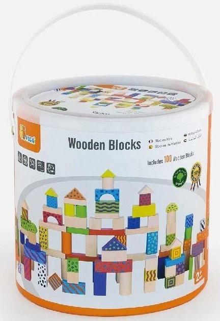 Деревянные кубики конструктор Viga Toys Город 100 штук (59696 ...