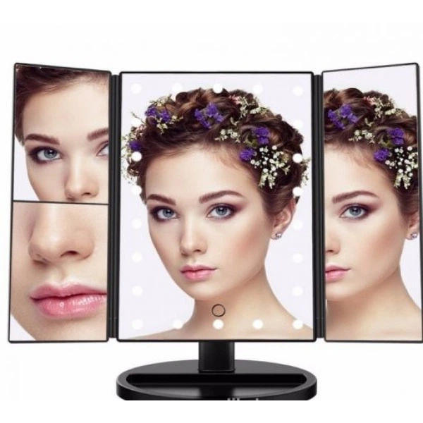 Дзеркало для макіяжу з Led підсвічуванням Superstar Magnifying Mirror 22 Чорне Fg22 фото