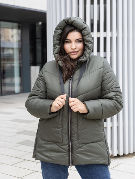 Женская зимняя куртка с капюшоном MODA 100017 48 Хаки (М-100017/2 A ...