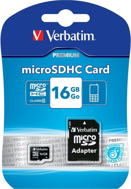 microSDHC 16GB Verbatim Class 10 + SD Adapter (44082) – фото, отзывы ...