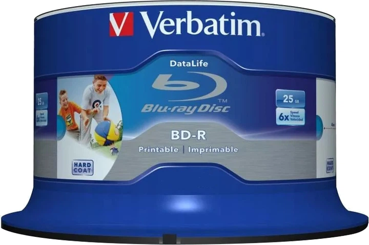 Verbatim BD-R 25 GB 6x DataLife Printable 25 шт (23942438113) – фото, відгуки, характеристики в ...