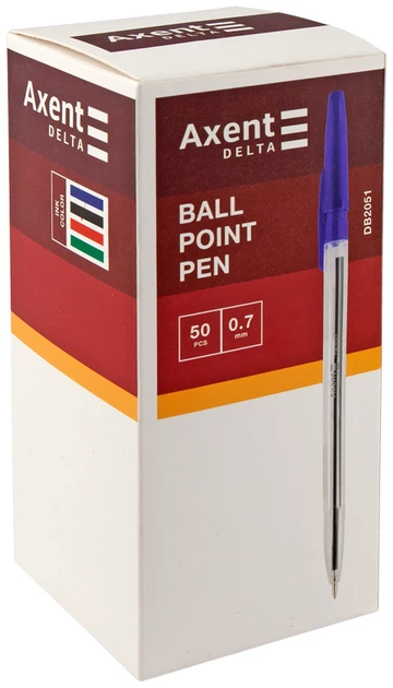 Набор шариковых ручек 50 шт Delta by Axent Зеленый 0.7 мм Прозрачный корпус (DB2051-04) – фото ...