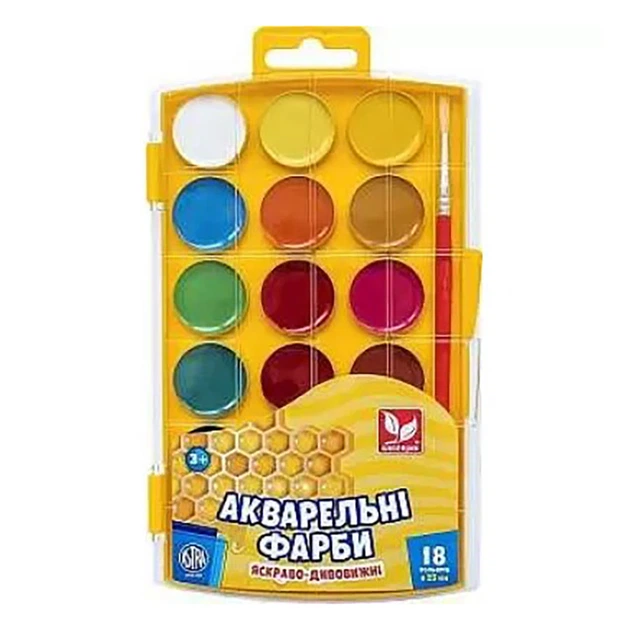 Краски акварельные медовые 302023004-UA 18 цветов – фото, отзывы ...