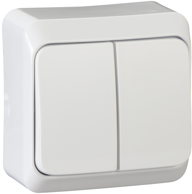 Выключатель двухклавишный Schneider Electric Prima Белый (WDE001050 ...