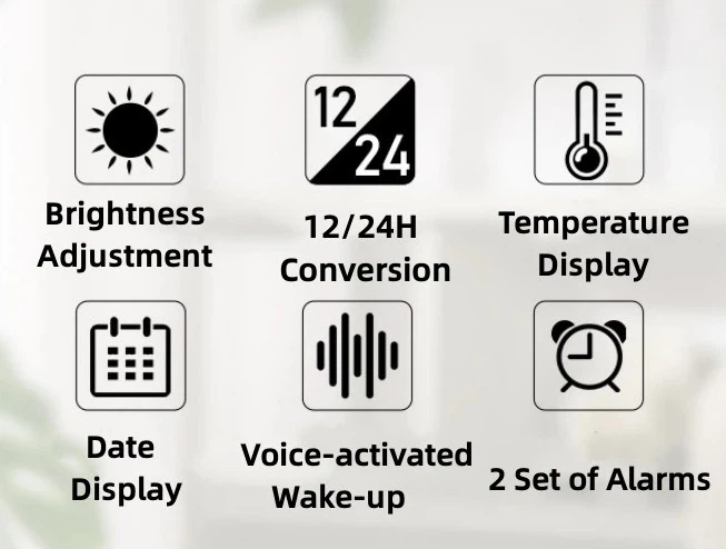 Електронний настільний годинник DS-6631 з будильником і термометром ...