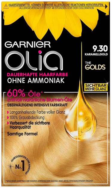 Крем-краска без окислителя Garnier Olia Permanent Coloring 9.30 Caramel ...