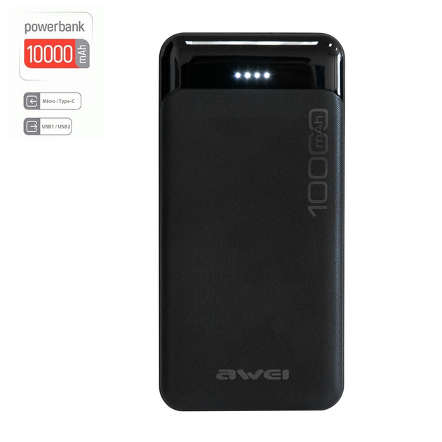 Портативная зарядка для телефона - повербанк 10000mAh "Awei P37K ...