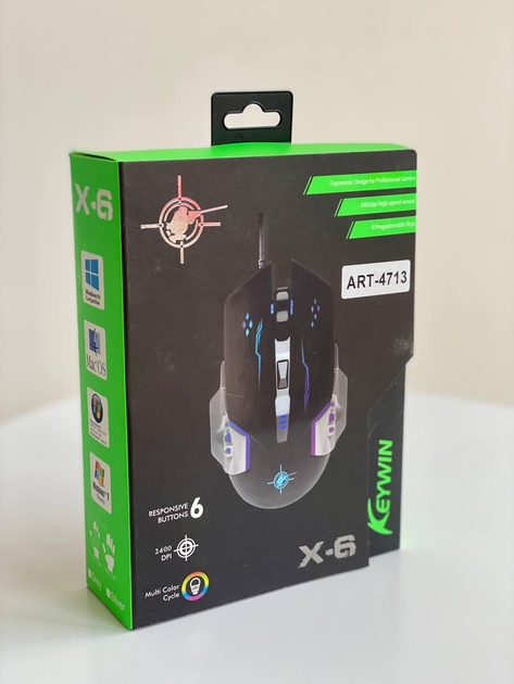 Провідна ігрова мишка з підсвіткою Gaming Mouse X6 – фото, відгуки ...