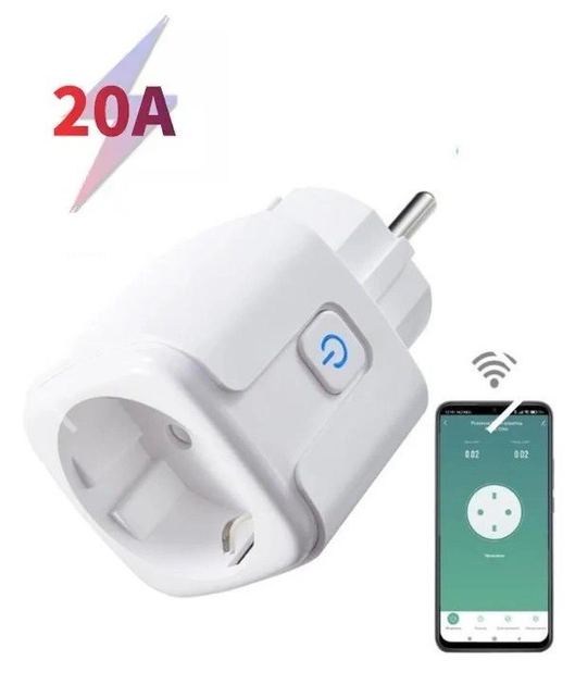 Умная розетка WiFi Tuya 20А с мониторингом – купить онлайн на ROZETKA