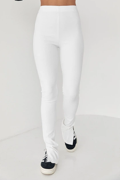 Жіночі жіночі з еластичного трикотажу з розрізами колір молочний розмір ...