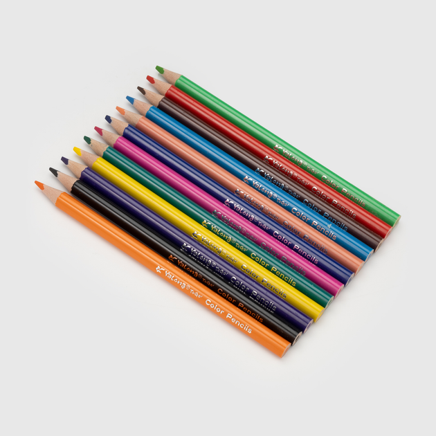 Карандаши цветные Yalong Jumbo YL221016-12 12 цветов пластиковые ...