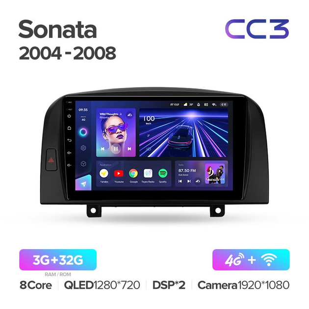 Штатная магнитола Teyes CC3 для Hyundai Sonata NF 2004 - 2008 Android ...