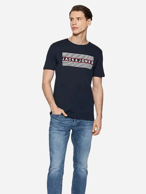 Футболка бавовняна чоловіча Jack & Jones 12151955 M Синя ...
