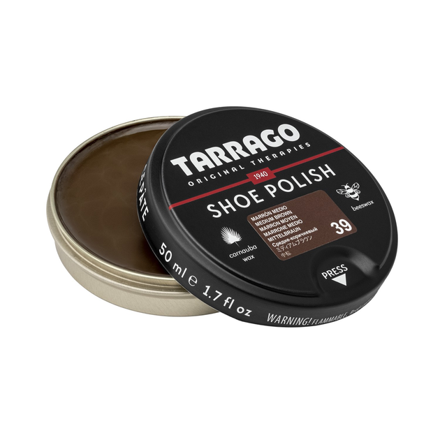 Крем-паста для обуви средне-коричневая Tarrago Shoe Polish, 50 мл ...