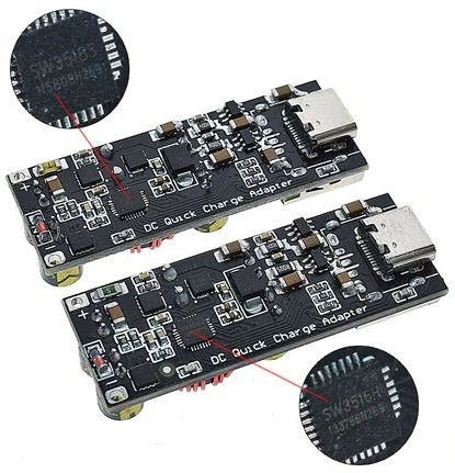 DC-DC понижающий преобразователь c поддержкой QC3.0, QC4.0, вход 6-35V, выход USB Type-C 5V ...