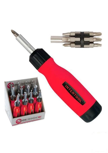 Отвертка реверсивная с комплектом насадок 12 ед INTERTOOL VT-1003 (53289) – фото, отзывы ...