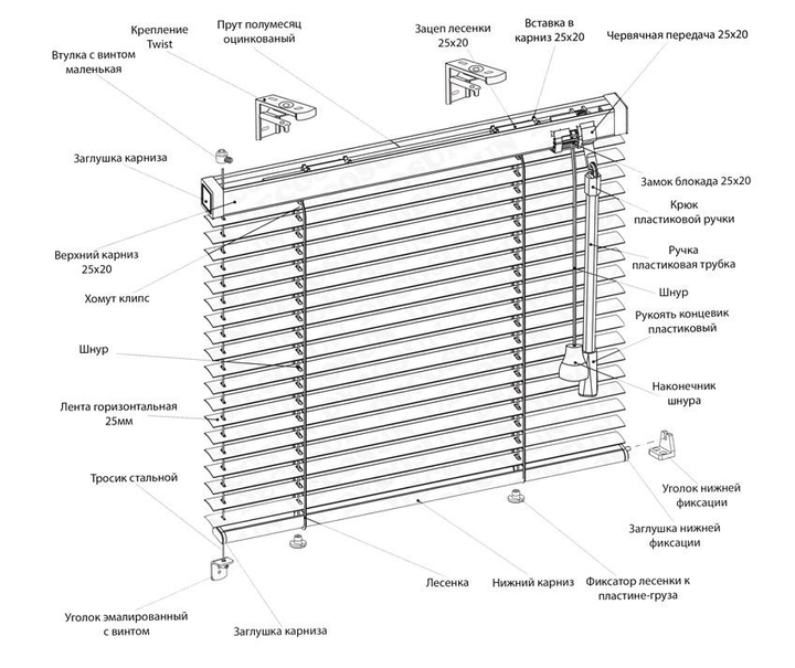 Жалюзи на окно Wenster горизонтальные 50 мм 604002 алюминиевые 40х160 ...